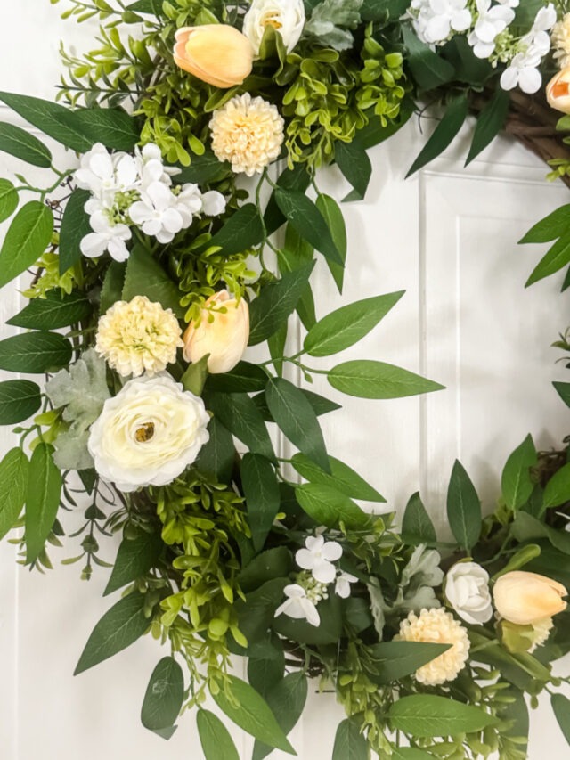 How to Make an Easy DIY Floral Spring Wreath - My Family Thyme